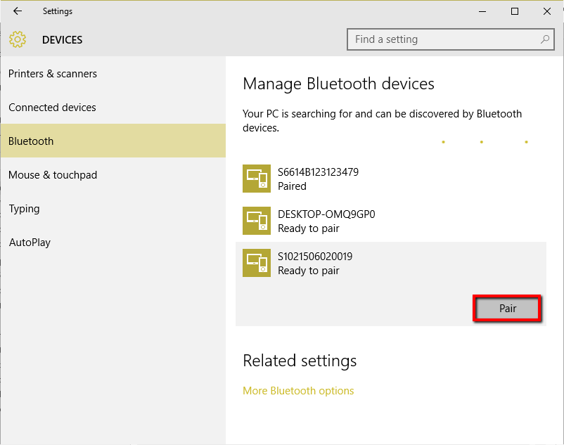 Windows 7, 8 and 10 Bluetooth Device Pairing - MicroSurvey